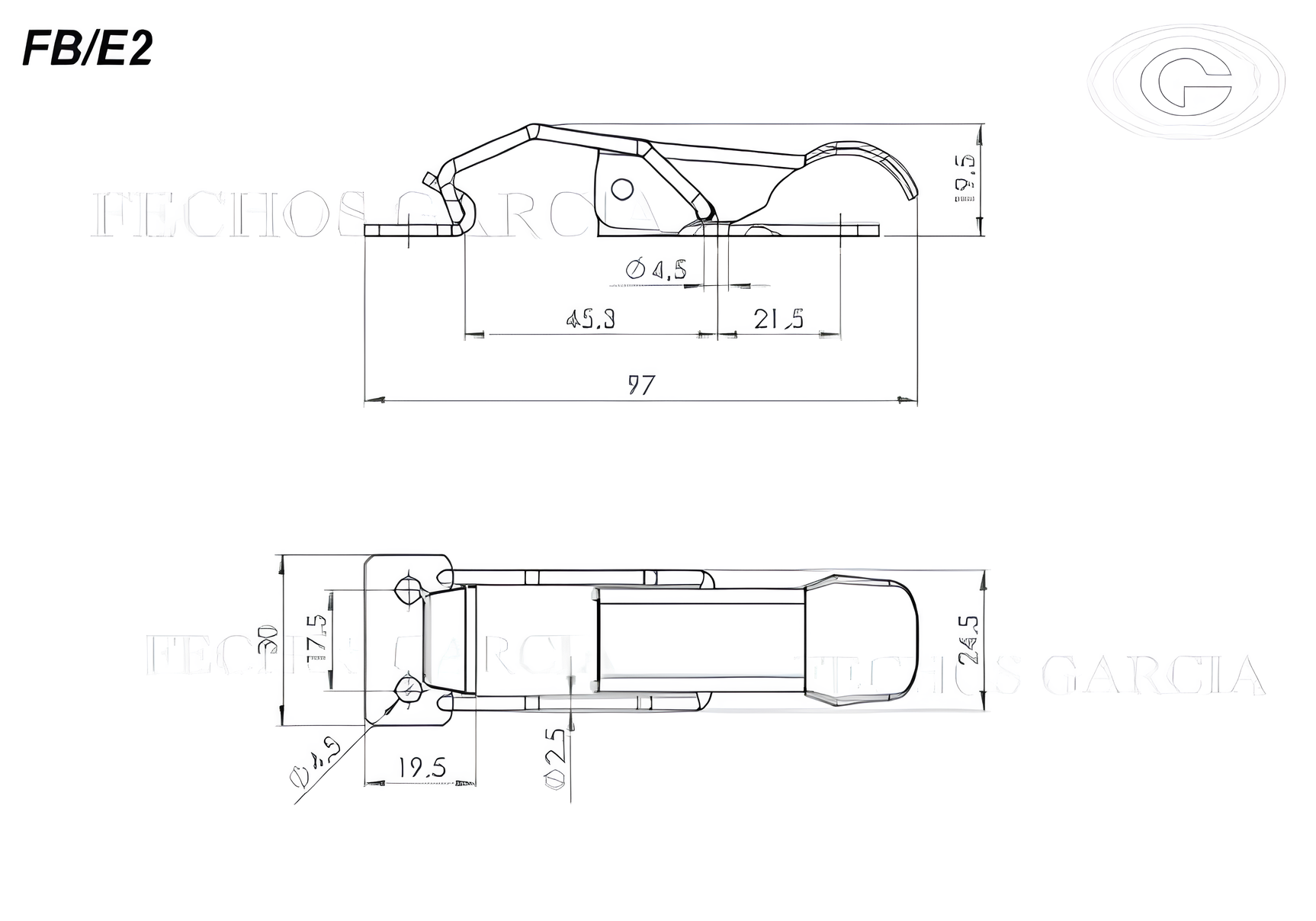 Fecho Rápido FB/E2 Zincado Branco Com 10 unidades - Ferragens Garcia