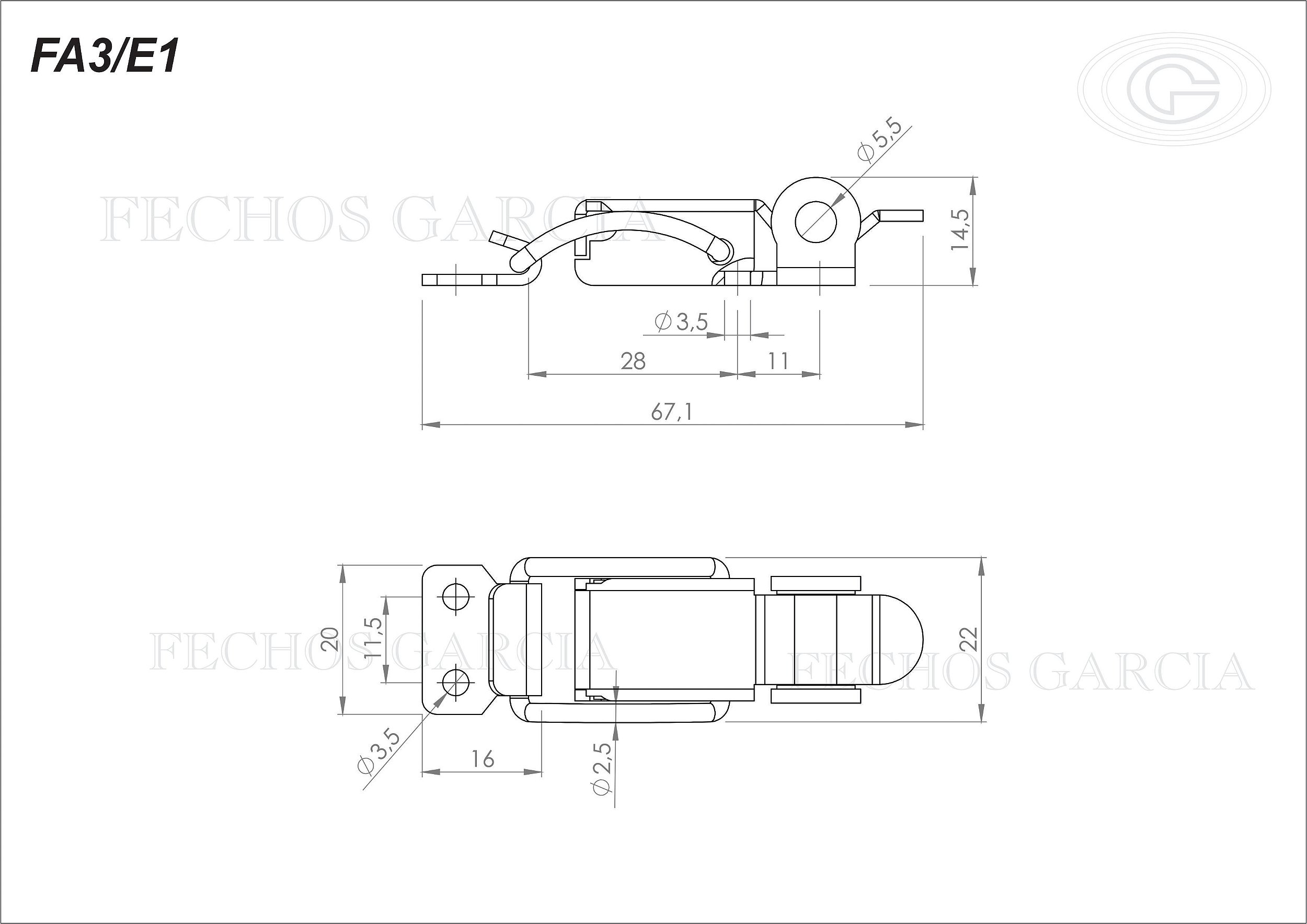 FECHO RÁPIDO FA3/E1 INOX 304 - Ferragens Garcia