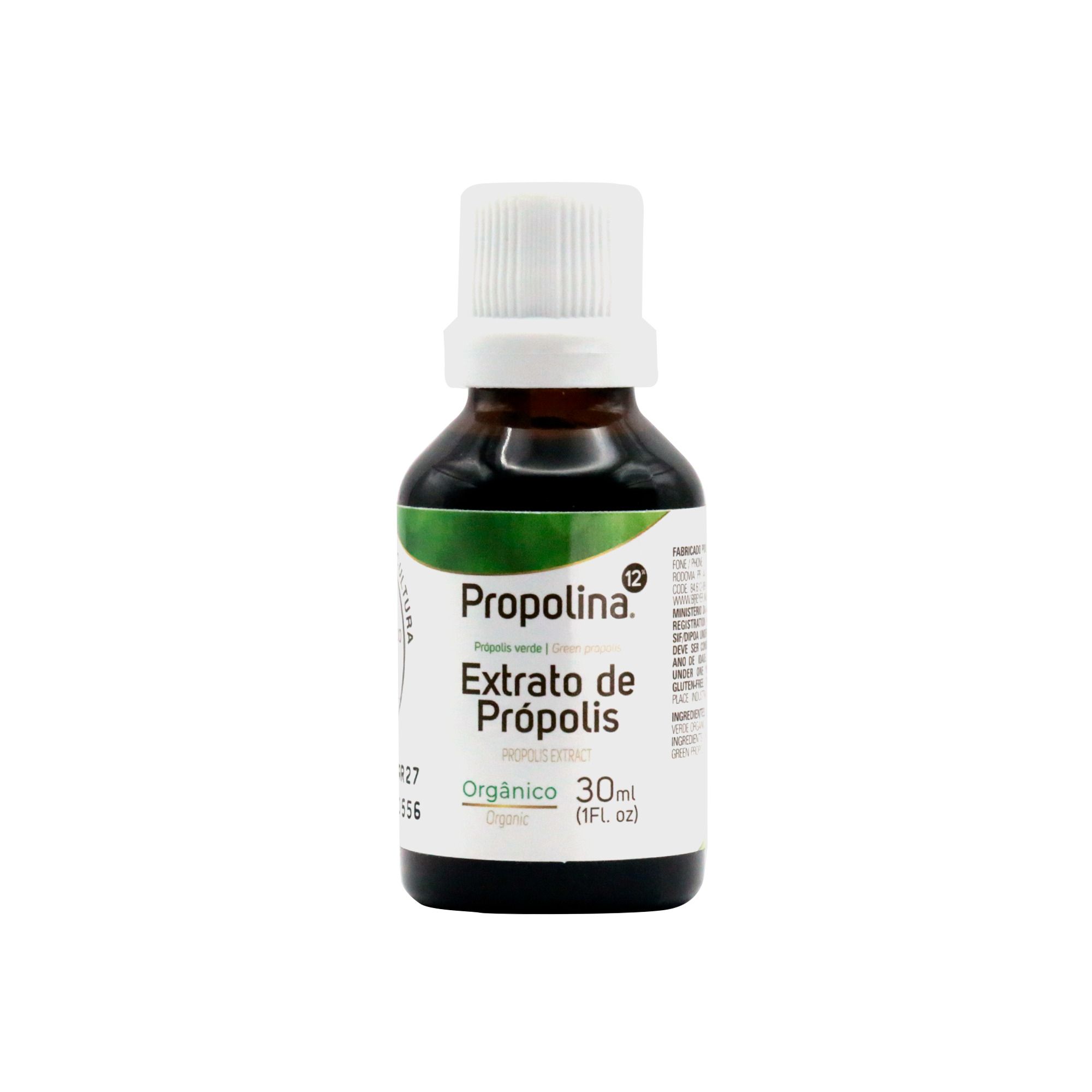PROPOLINA 12% - EXTRATO DE PRÓPOLIS VERDE - ORGÂNICO - 30ML - BreyerShop