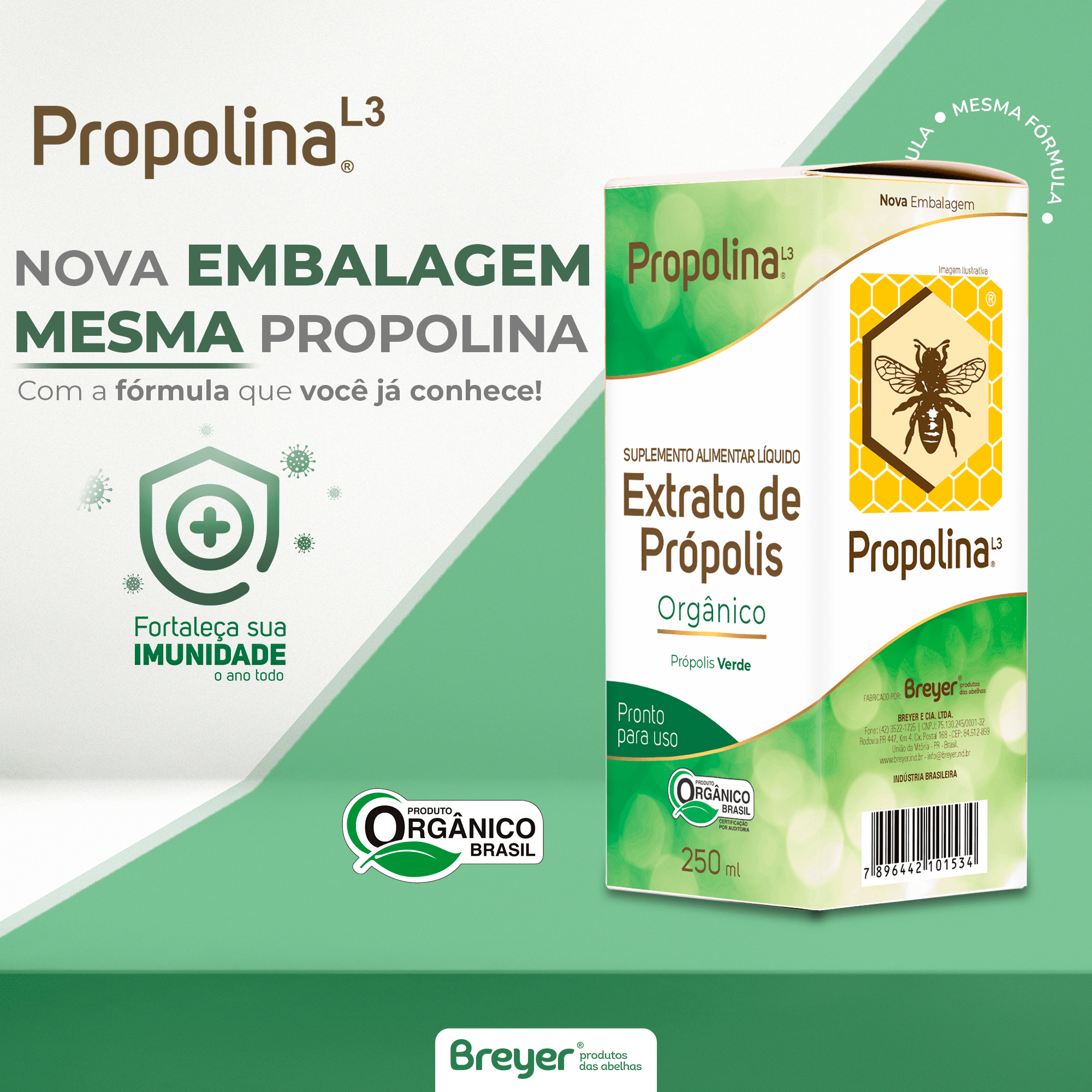 PROPOLINA L3 - EXTRATO DE PRÓPOLIS VERDE PRONTO PARA USO - ORGÂNICO ...