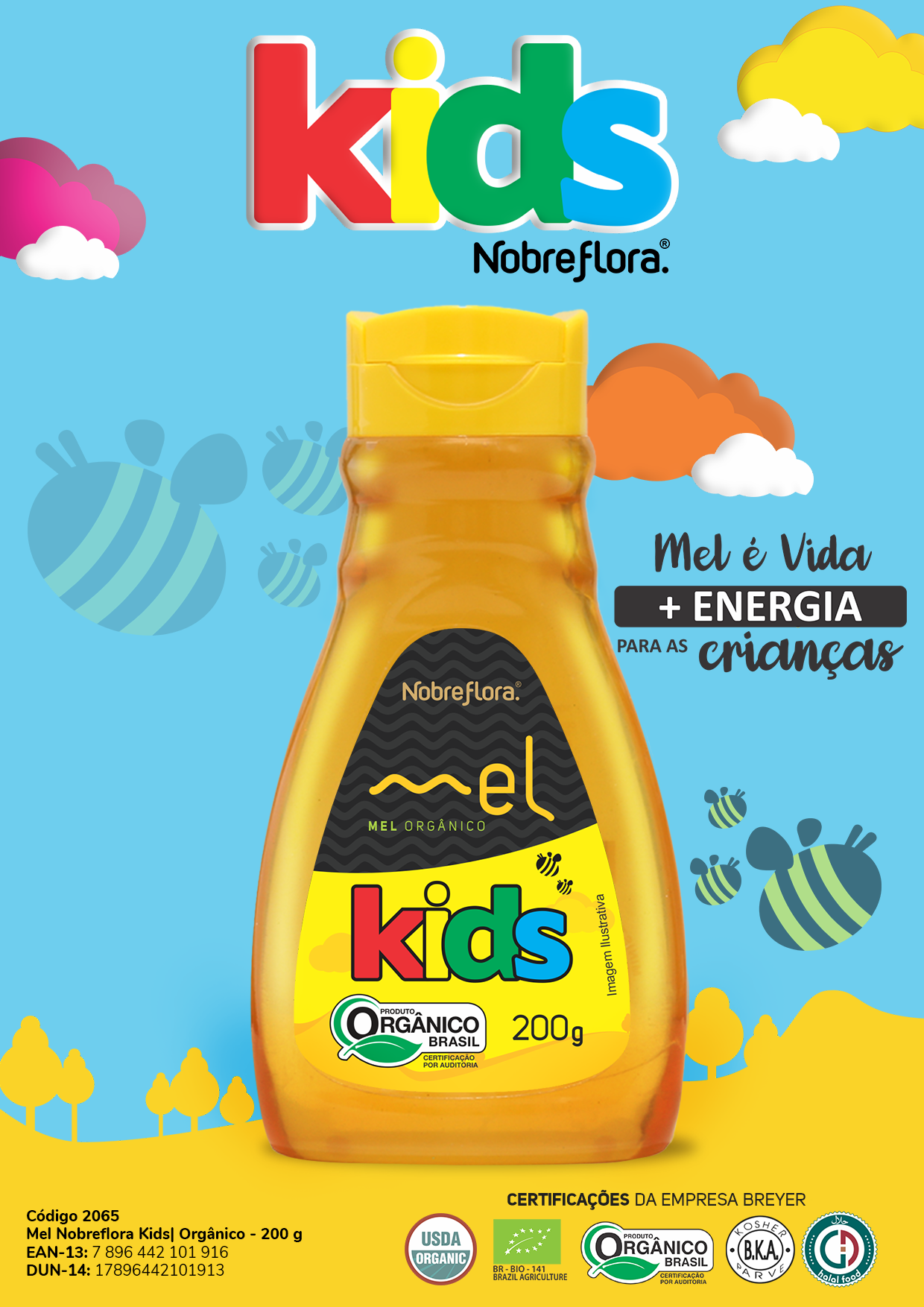 MEL MULTIFLORAL KIDS- ORGÂNICO - 200G - BreyerShop