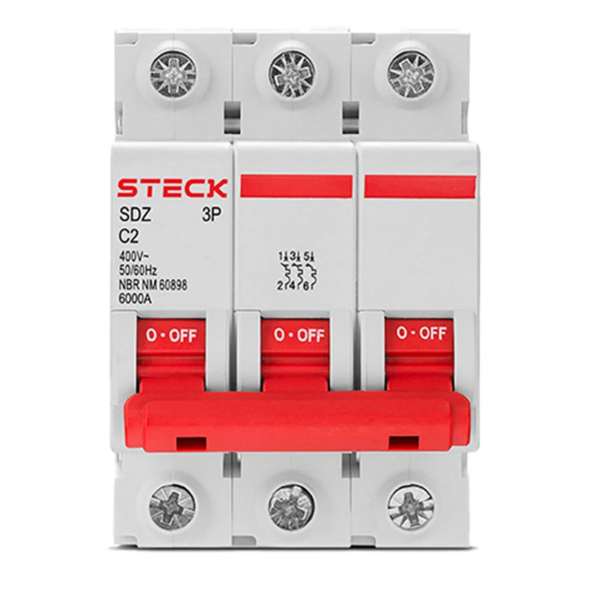 Disjuntor Serie Sd63 50A 3P Curva C 3Ka SDD63C50 Steck - Lumilux Materiais Elétricos Ltda