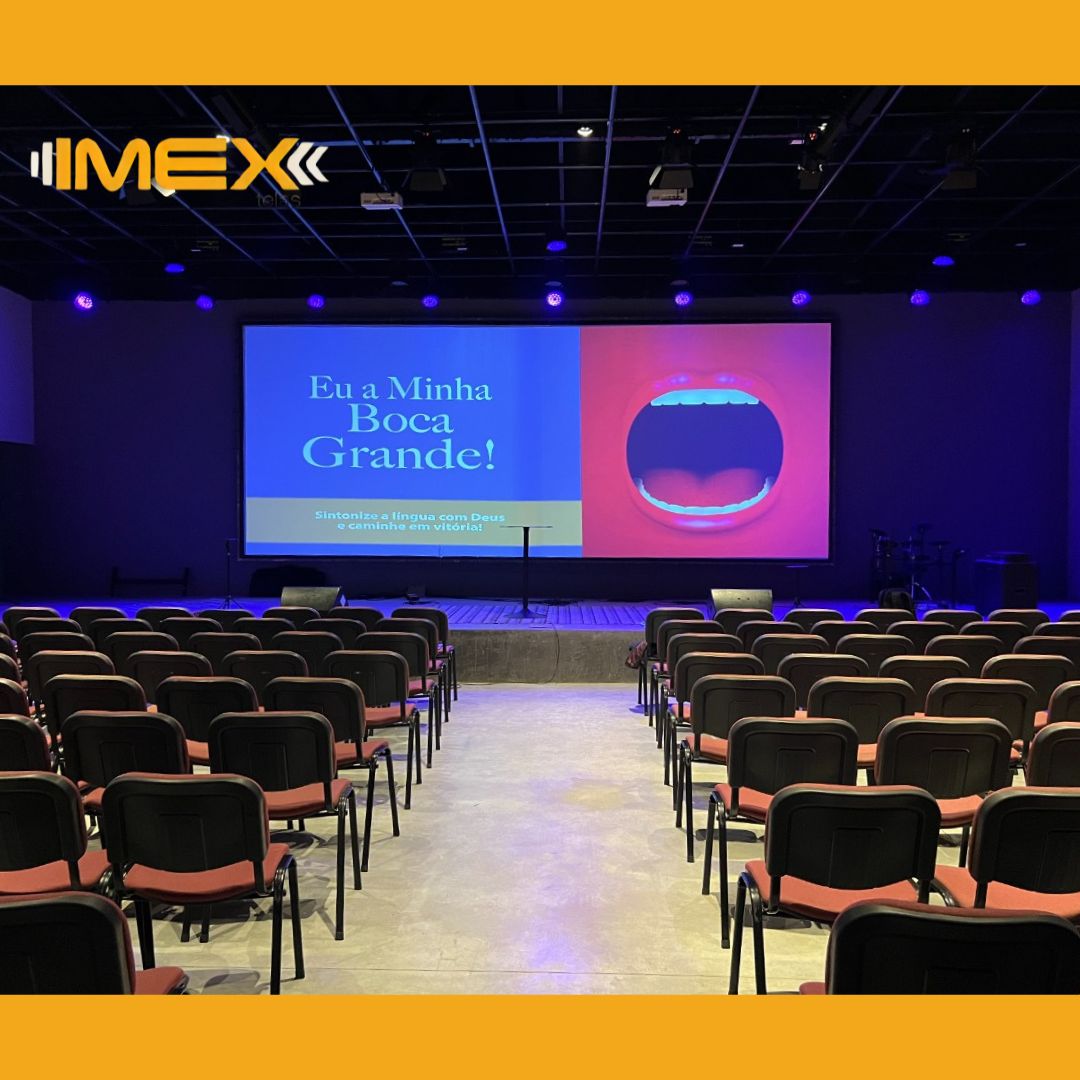 Tela De Projeção Ilhós 3m X 2m - Projetor Box Truss Datashow - IMEX TELAS