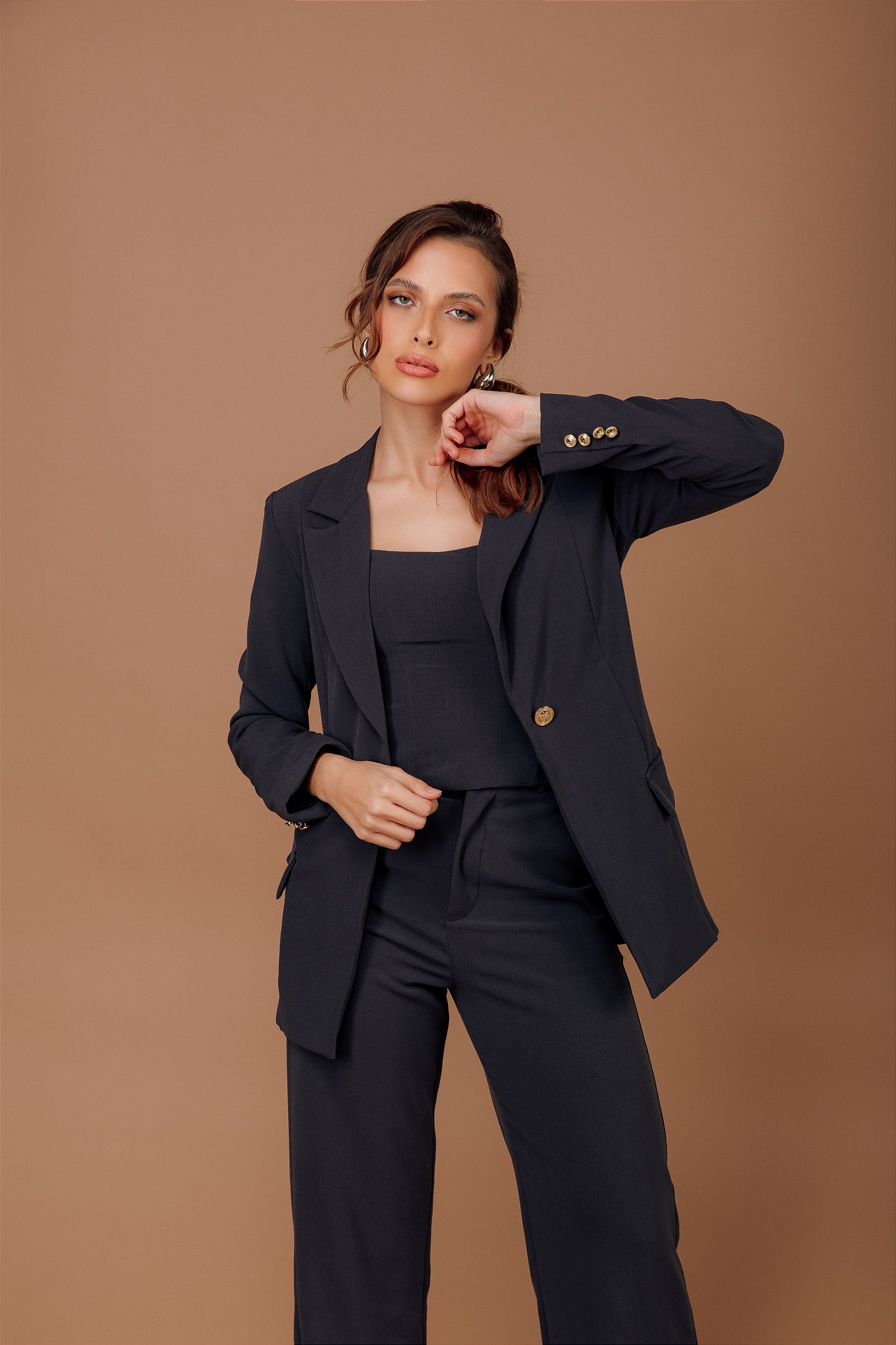 Blazer Cinza Longo Lili - IVA BY BK