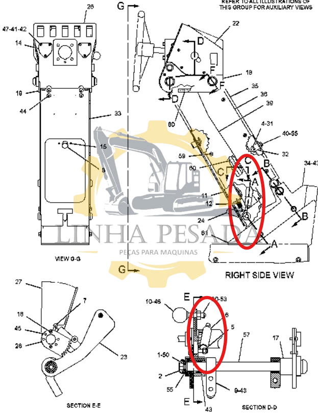 Amortecedor Coluna Direcao Caterpillar 120K 120H 120, 140K 140H 140 ...