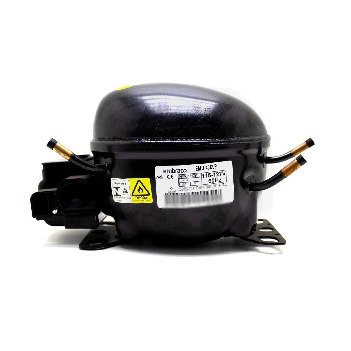 Compressor Embraco EMU 40CLP 1/8 HP R600A 127V 326072969 Brastemp ...