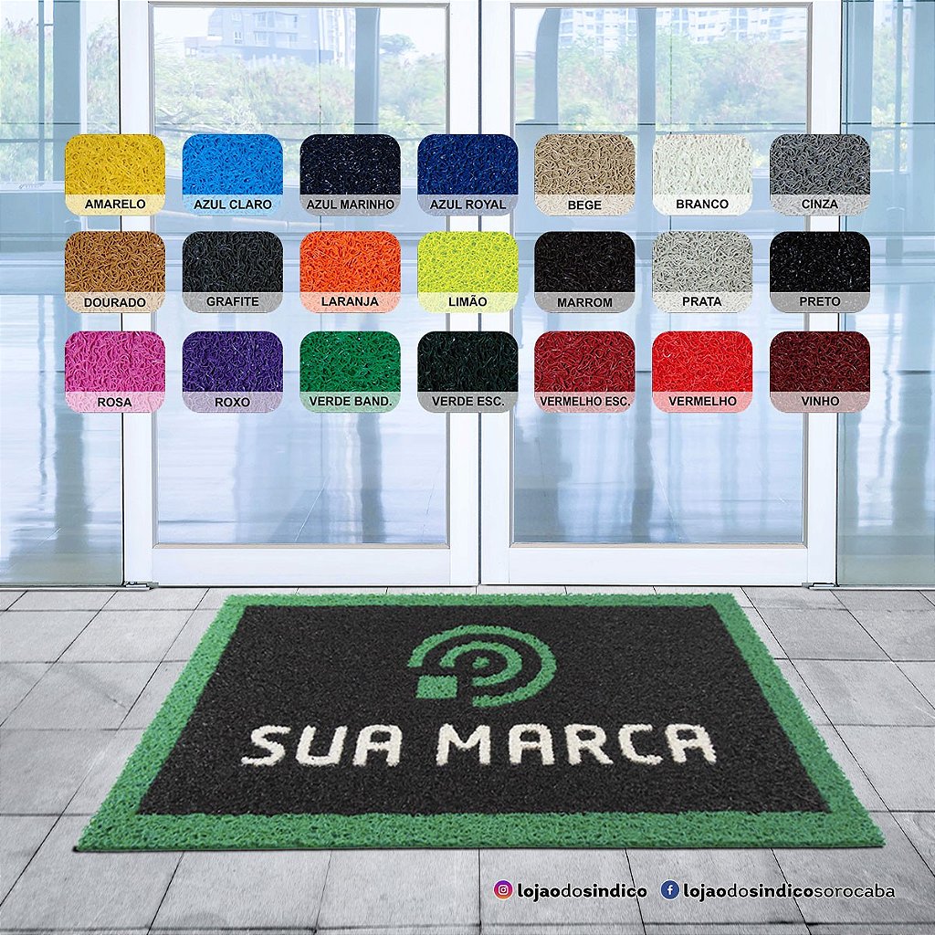 Tapete Capacho vinil Personalizado 90 x 60 Vulcanizado - SindicoShop ...