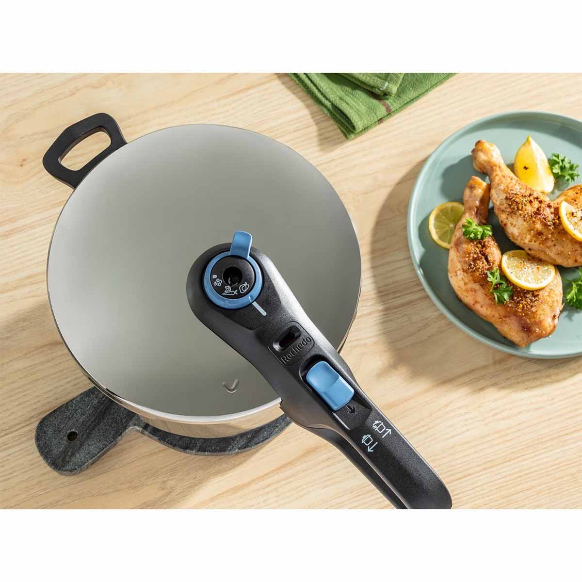 Panela de Pressão Rochedo Inox Secure Trendy Indução 4 Litros ...