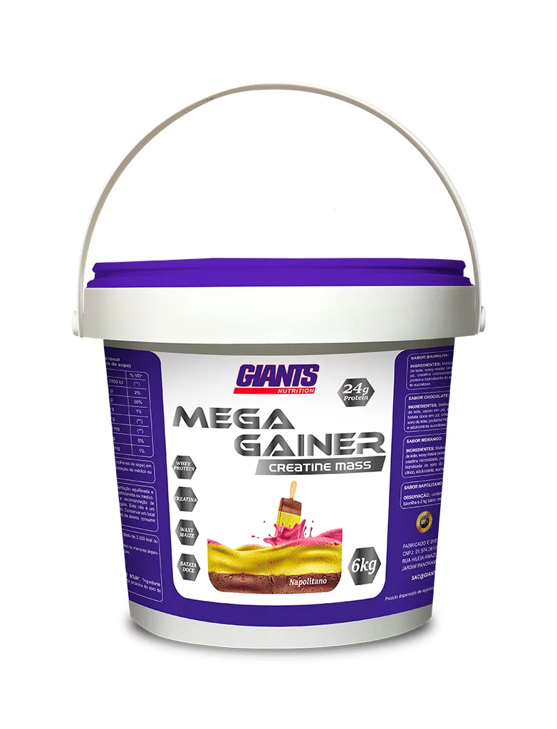 Mega Gainer Creatine Mass Giants Nutrition 6kg (Balde) - Todos os ...