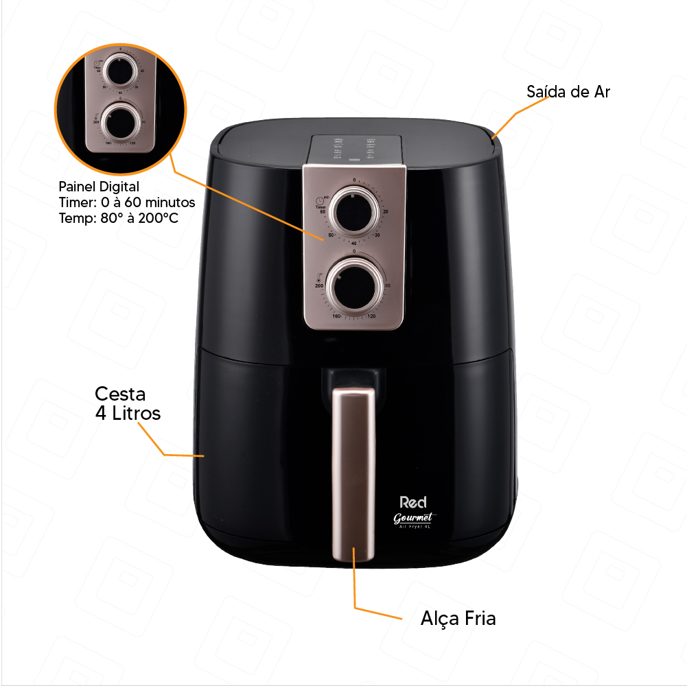Fritadeira Eletrica Red AF400 Gourmet 4Litros 1250w 127v l Sanbox - Sanbox