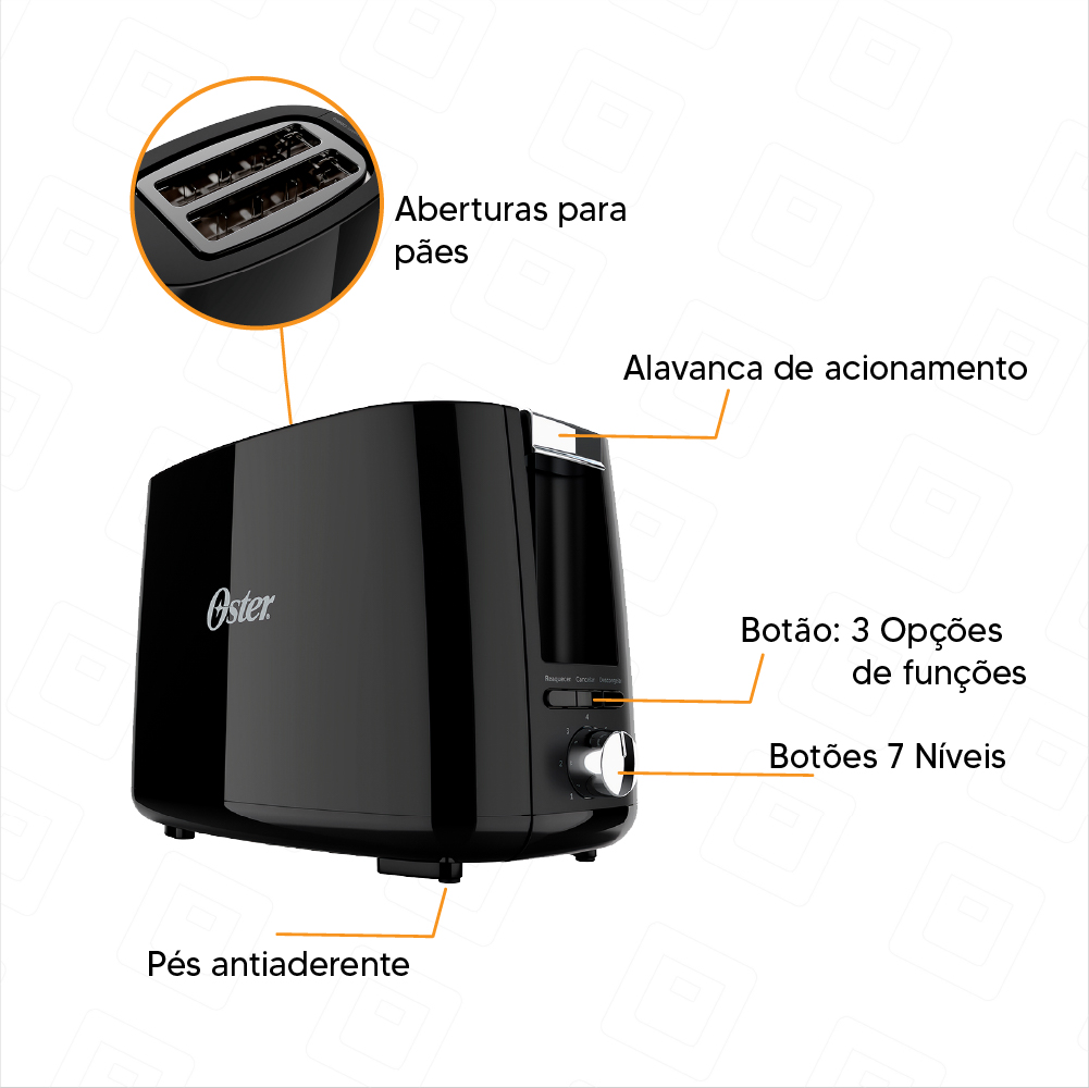 Torradeira Black Oster Simple Life OTOR650-220V l Sanbox - Sanbox