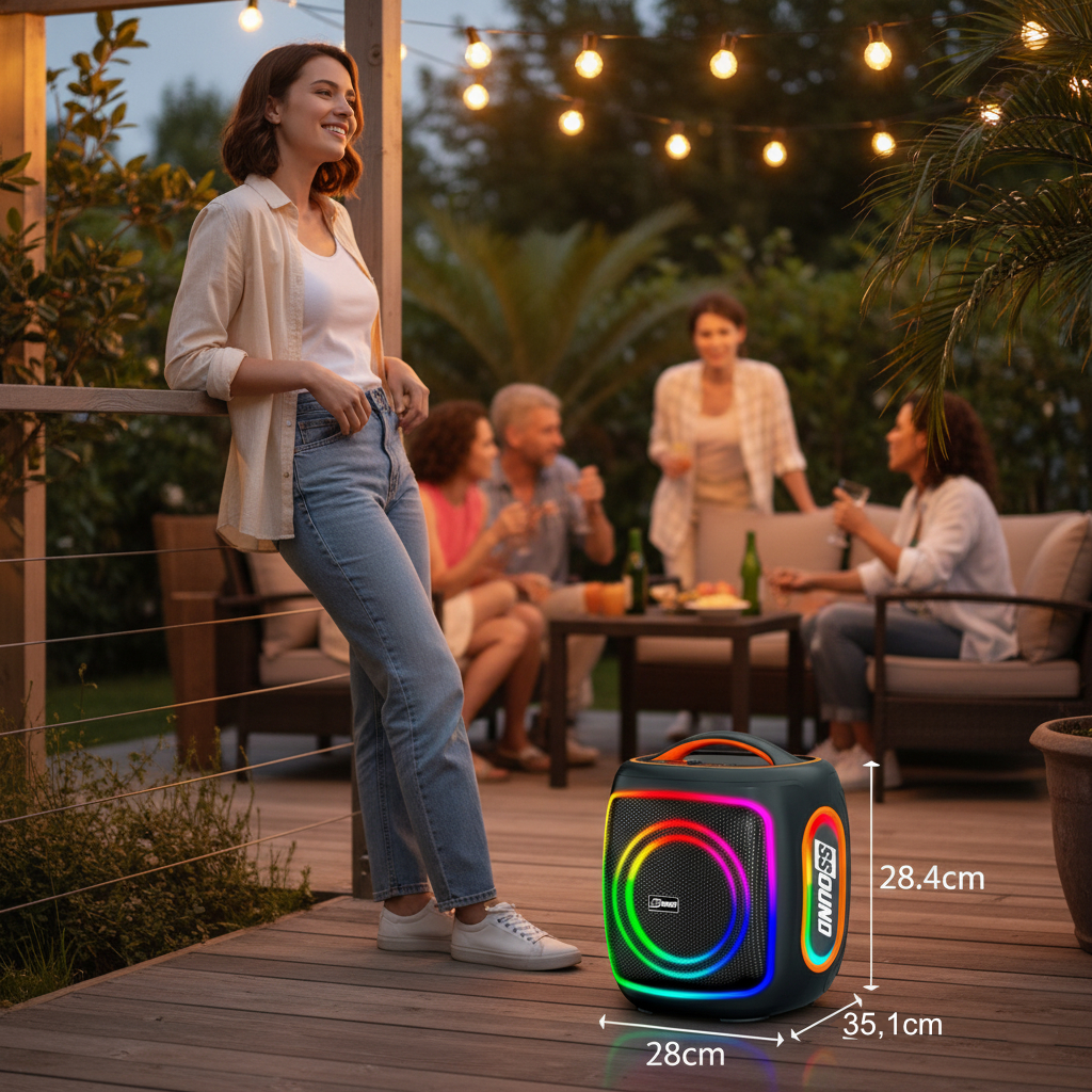 Caixa de Som Ssound Pump Cubo Portatil Preto LED Bluetooth TWS - 420 ...