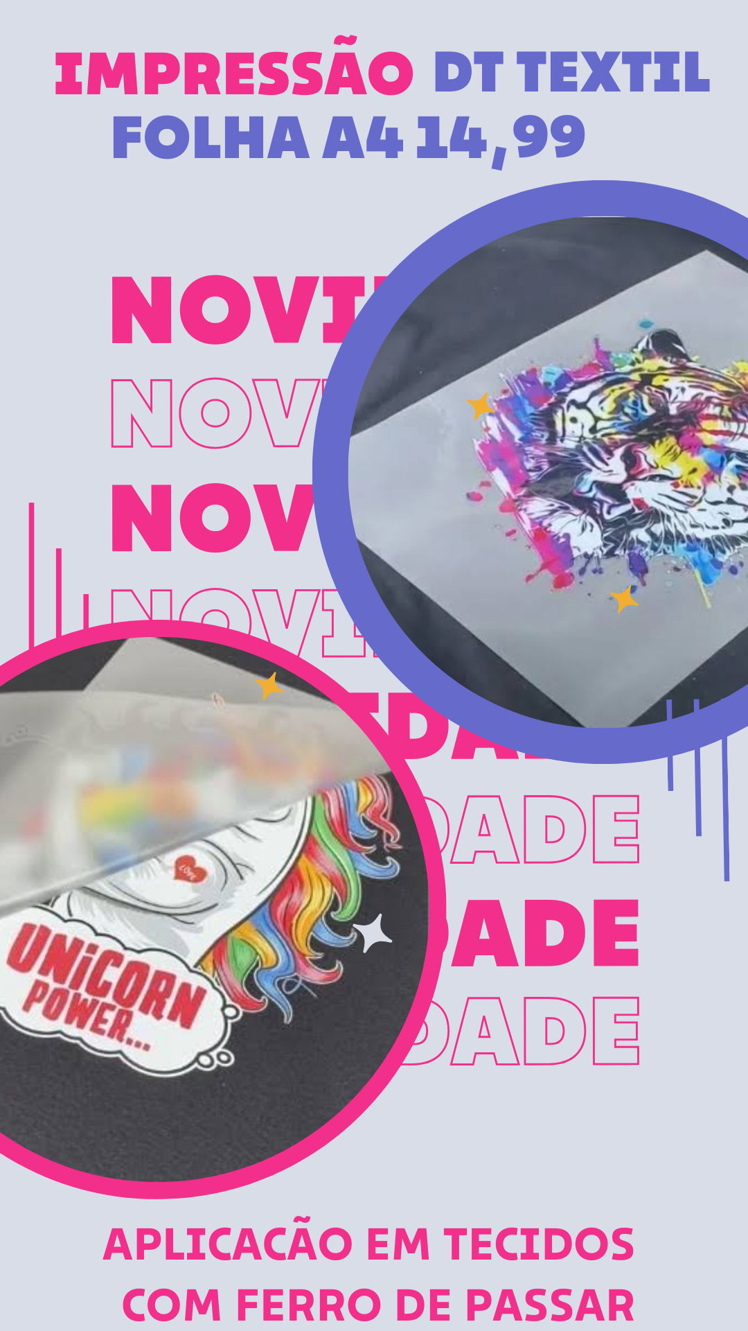 Impressão DTF têxtil A4 - Ateliê Foloni