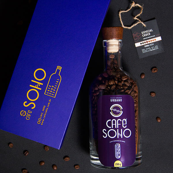 Café Soho Especial Choco Grão 250g em Garrafa - Café Soho