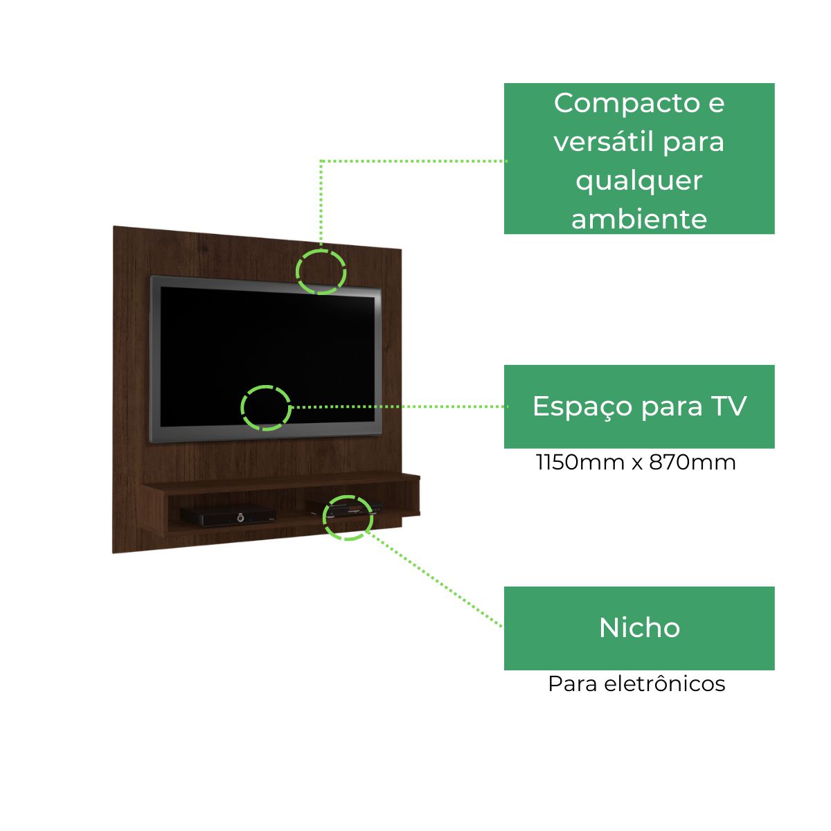 Painel com Suporte para TV até 50 Polegadas Niquel JCM Café - JitMobile ...
