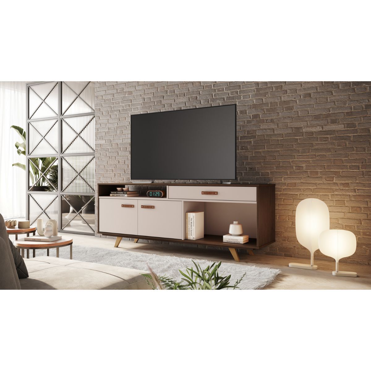 Rack para TV até 65 Polegadas Ímpar JCM Café / Off White - JitMobile ...