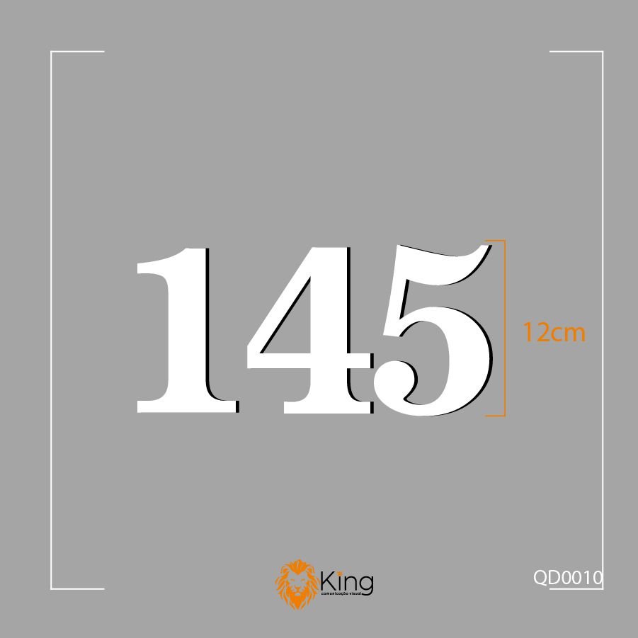 Número Residencial de ACM - 12 cm - Cor Branco - King Comunicação