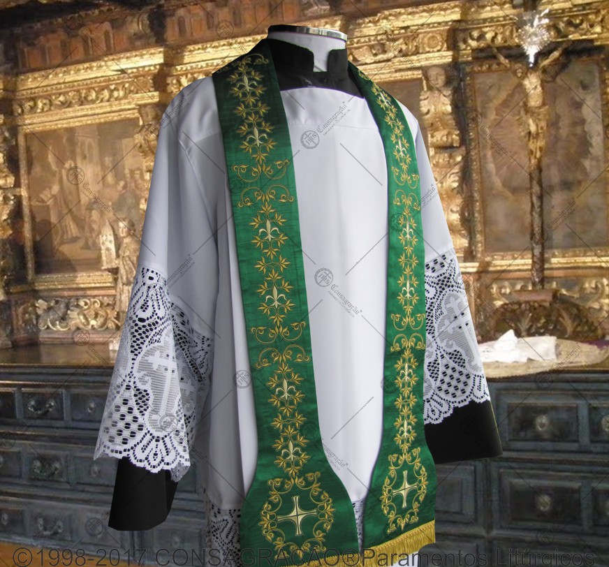 Estola Sacerdotal Romana Bordada CG ER04 - Consagração Paramentos