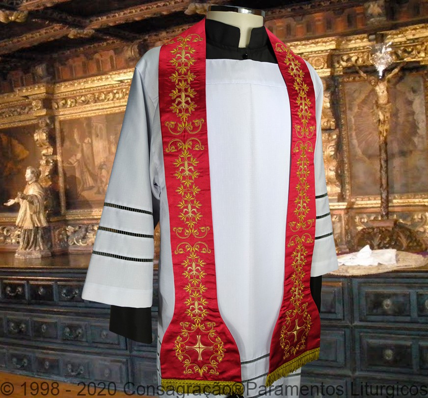 Estola Sacerdotal Romana Bordada CG ER04 - Consagração Paramentos