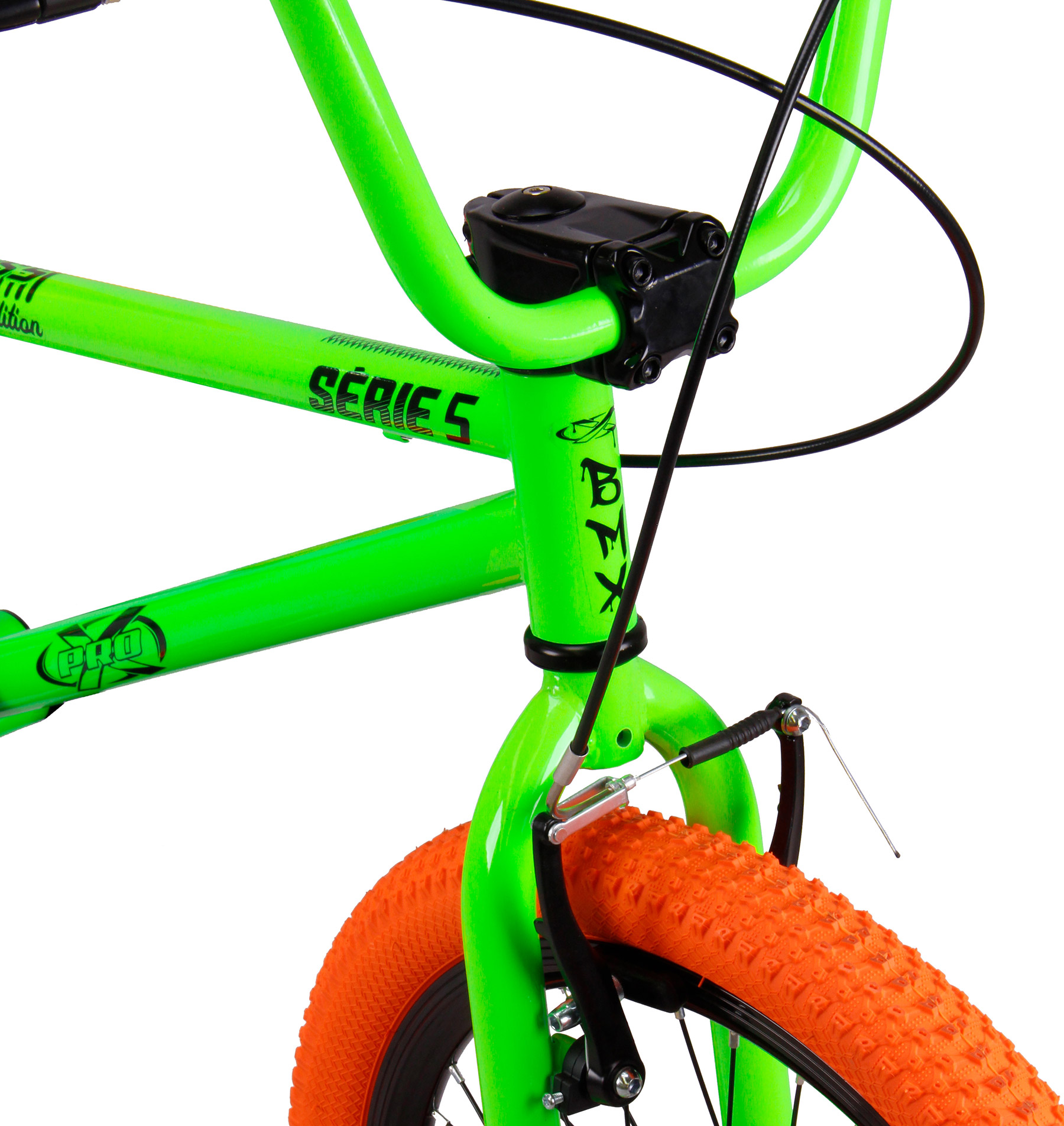 Bicicleta Pro-X BMX Aro 20 Série 5 - Verde Neon / Laranja Neon - Pro-X ...