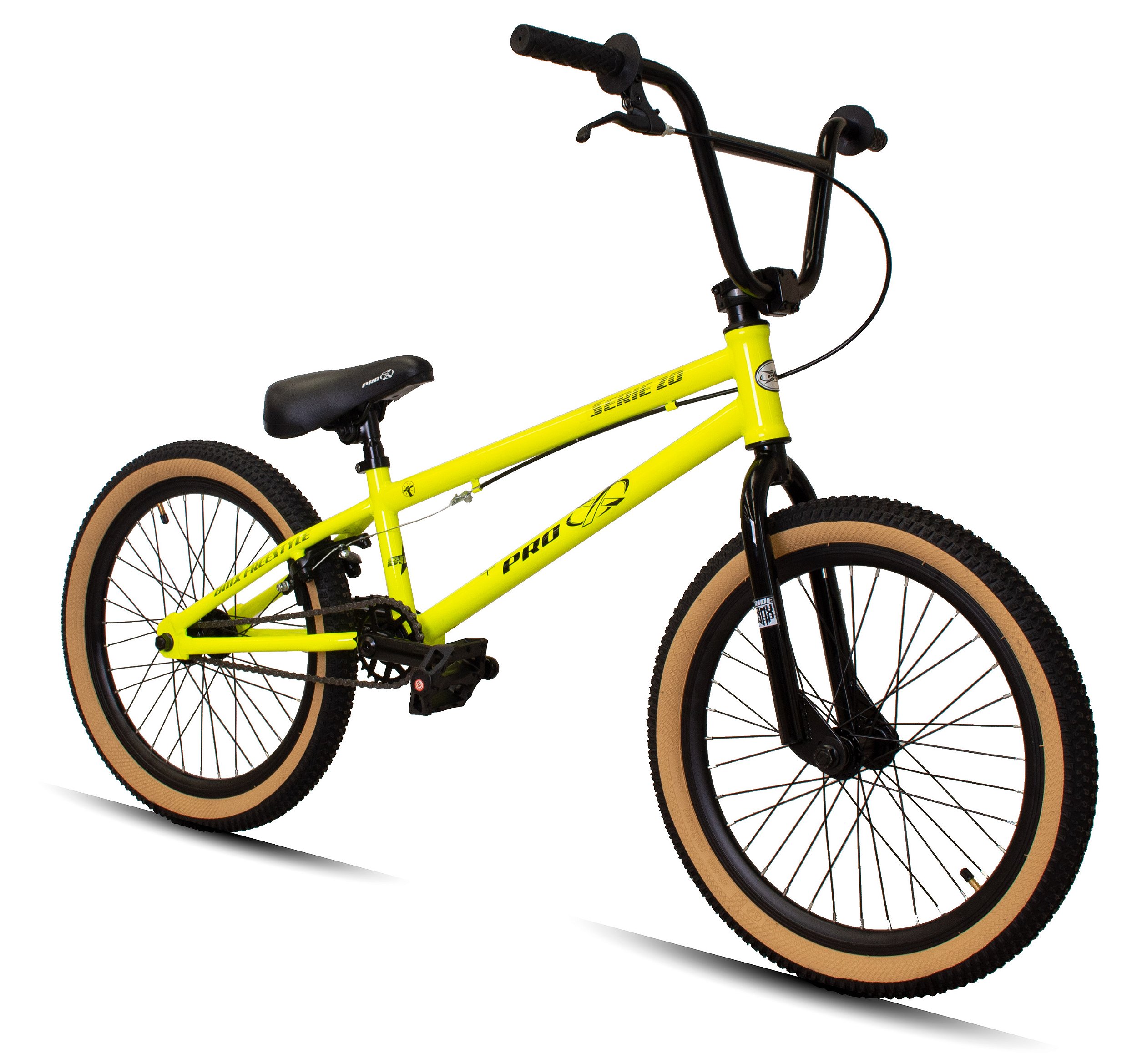 Bicicleta Pro-X Serie 20 - 2024 Eixo 14mm Freios U-Brake - Amarelo Neon ...