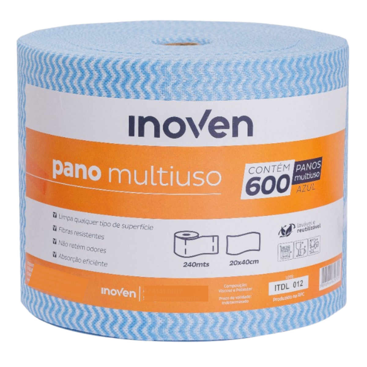 Pano Multiuso Perfex p/ Limpeza 20x40 cm Rolo c/ 600 Unidades Inoven ...