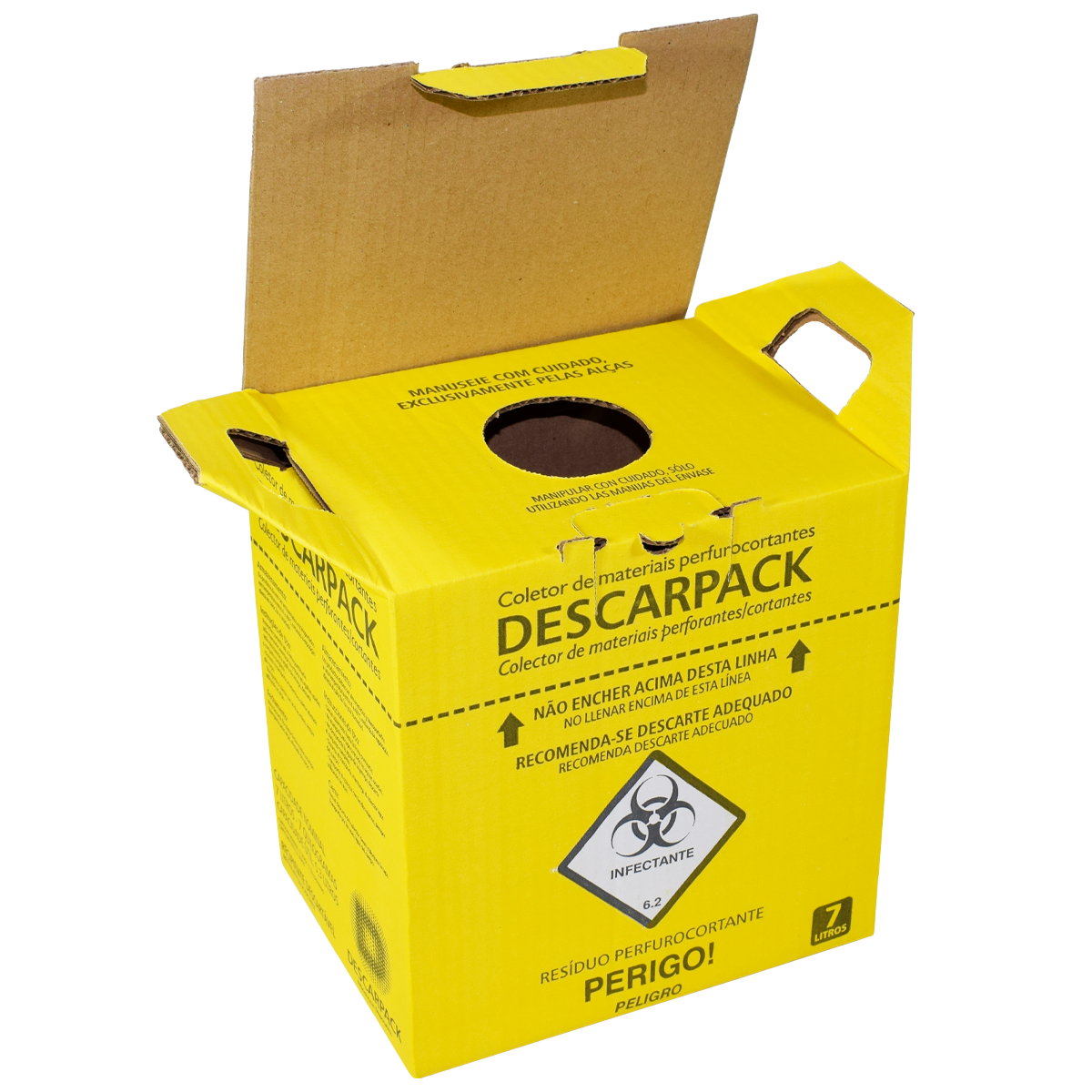 Caixa Coletora p/ material perfurocortante Descarpack 7L - Prevetec ...