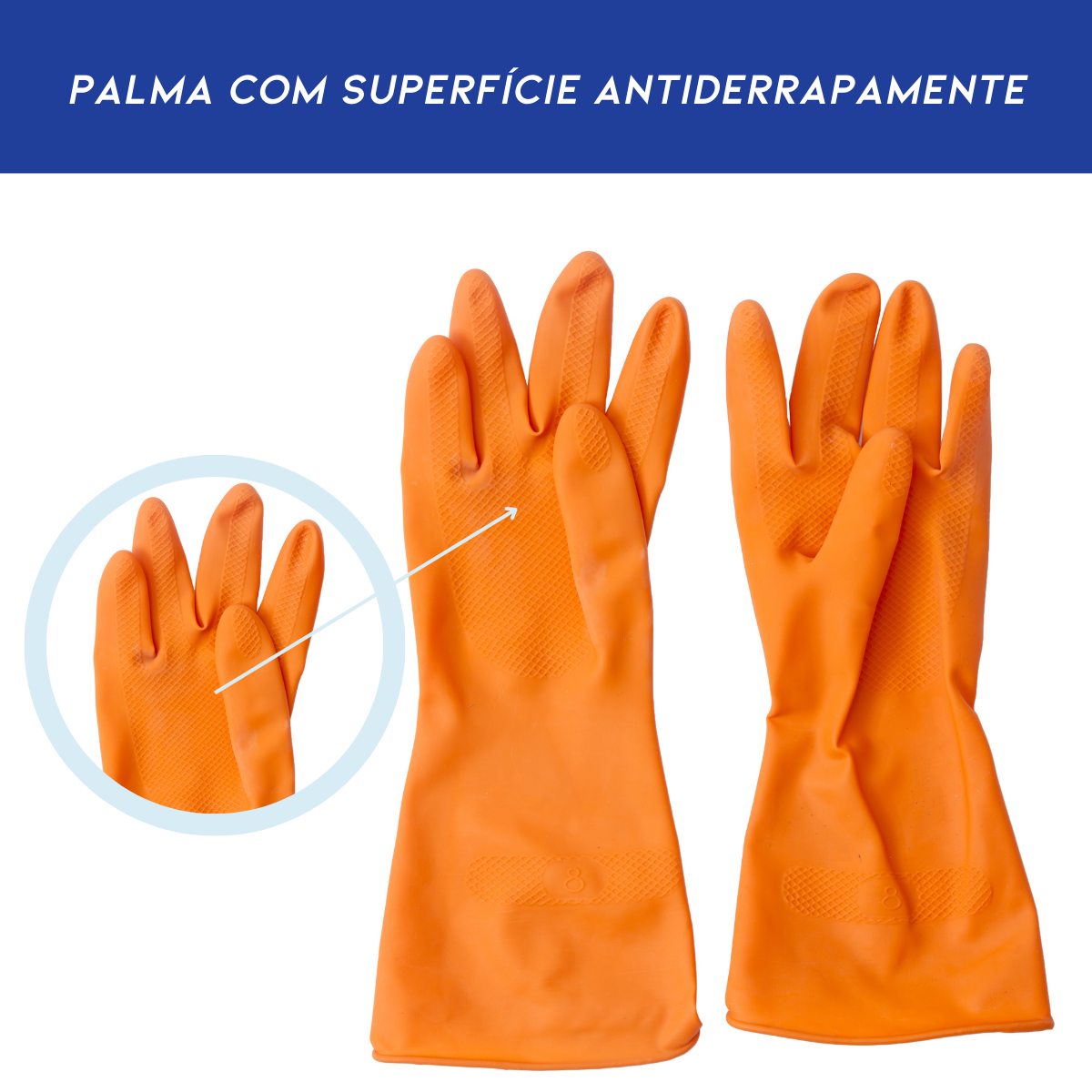 Luva para Limpeza Geral de Látex Laranja Talge - 1 par - Prevetec ...
