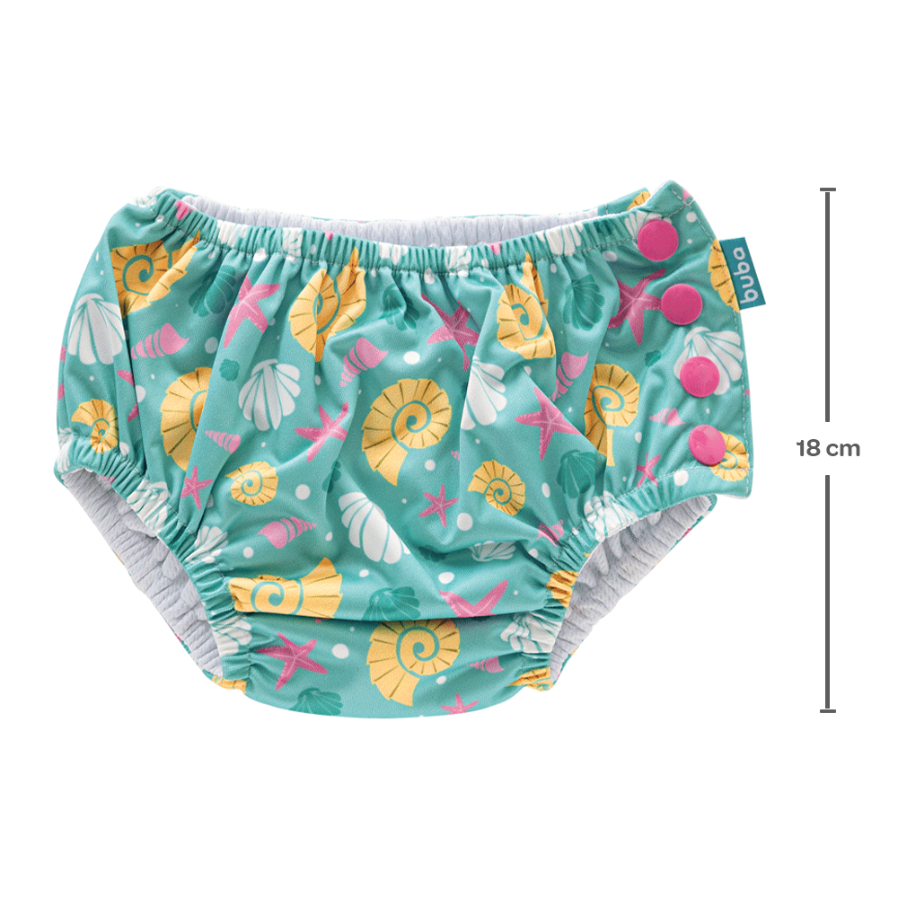 Biquíni de Banho com fralda reutilizável Conchas - G - Buba - Girafinha