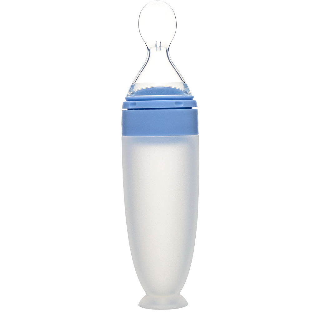 Colher Dosadora em Silicone com Ventosa Azul - Buba - Girafinha