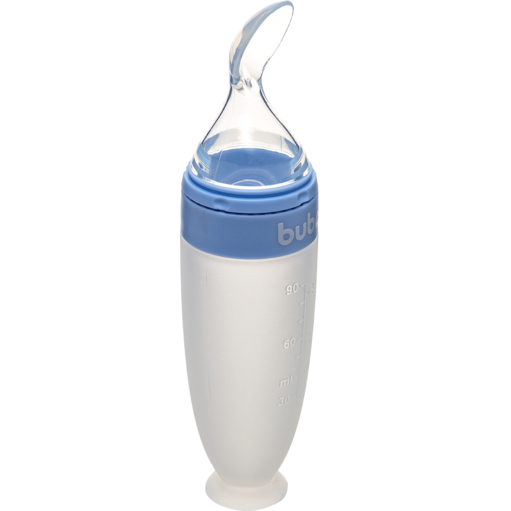 Colher Dosadora em Silicone com Ventosa Azul - Buba - Girafinha