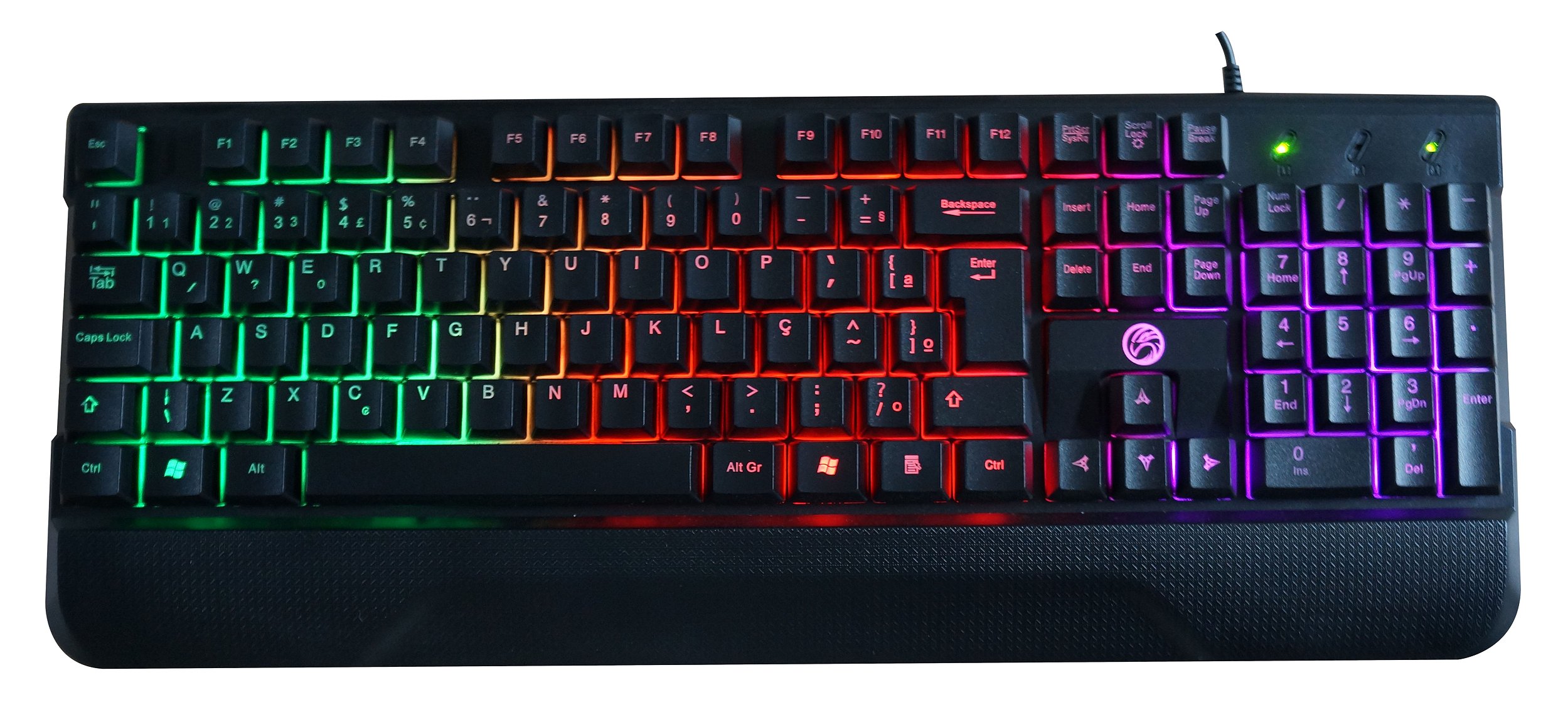 TECLADO USB BRAZILPC SEMI MECANICO GAMER BPC-K7038 PRETO COM ILUMINAÇÃ ...