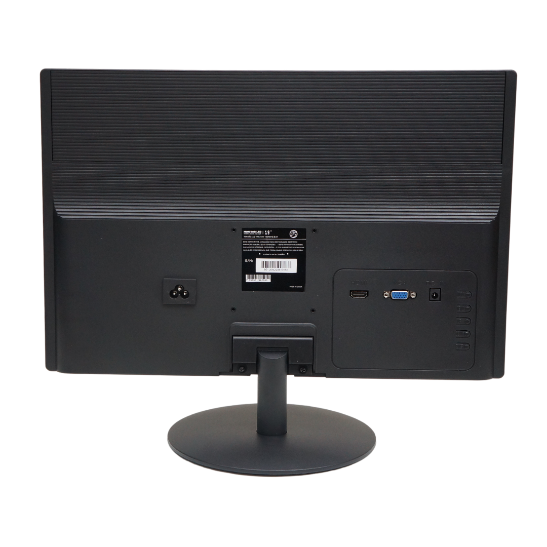 MONITOR LED 19 BRAZILPC M19WR SLIM PRETO BASE REDONDA WIDESCREEN BOX I ...