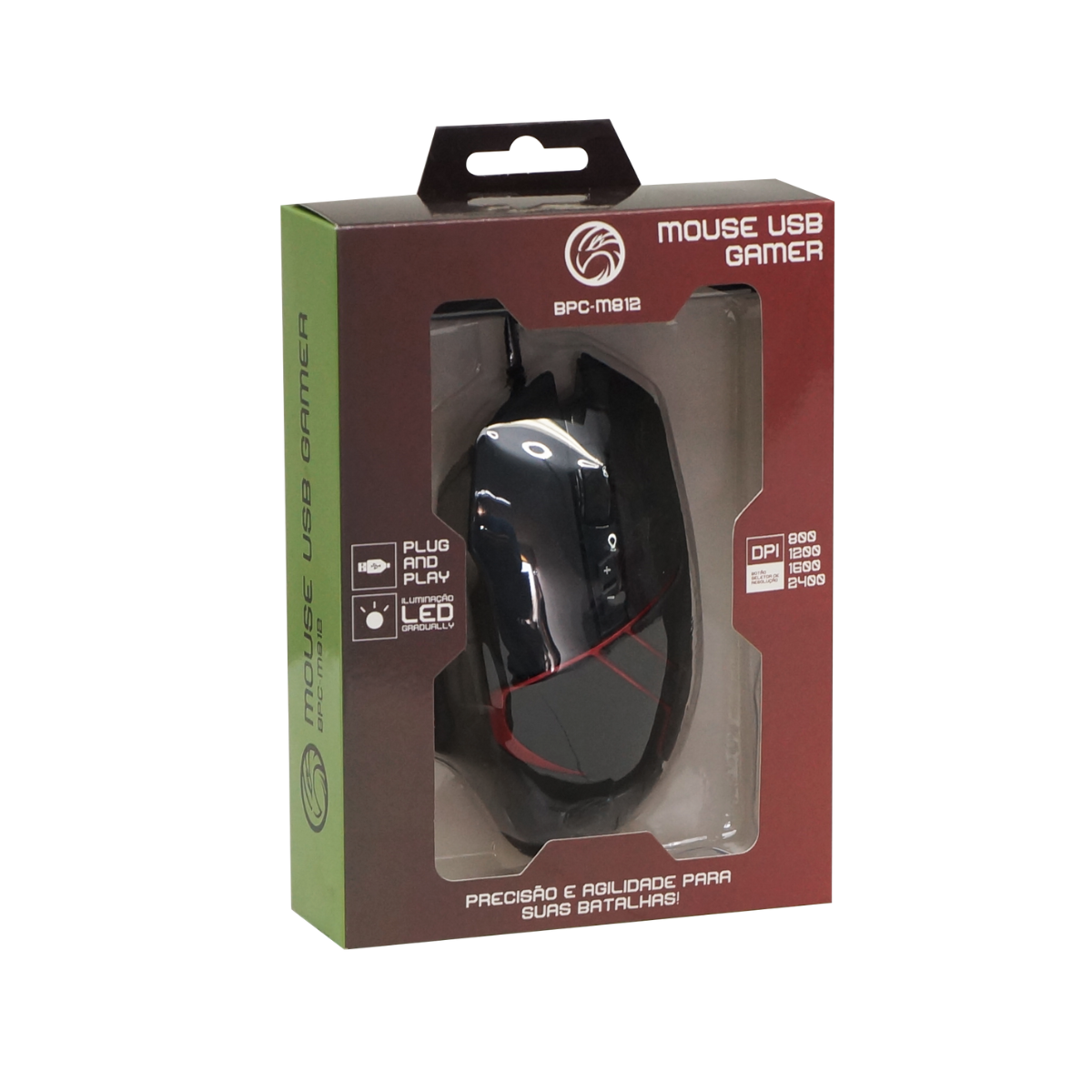 MOUSE USB BRAZILPC GAMER BPC-M812 C/ ILUMINAÇÃO LED GRADUALLY (DPI: 80 ...