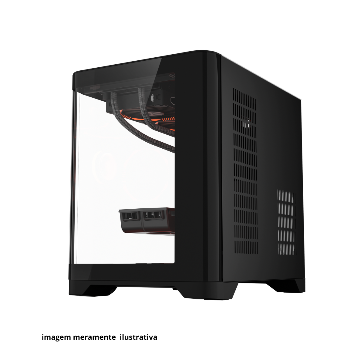GABINETE MATX BRAZILPC GAMER BPC-CANOPY-B MINI PRETO COM 5 COOLER (1xU ...