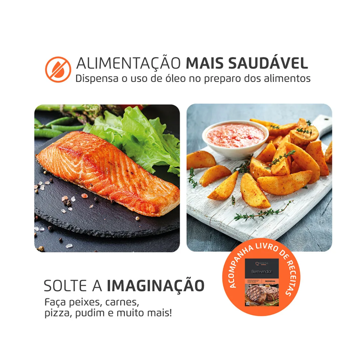 FRITADEIRA AIR FRYER MONDIAL AFON-12L-BI 2000W 220V (OUTLET) OPEN - GPJ