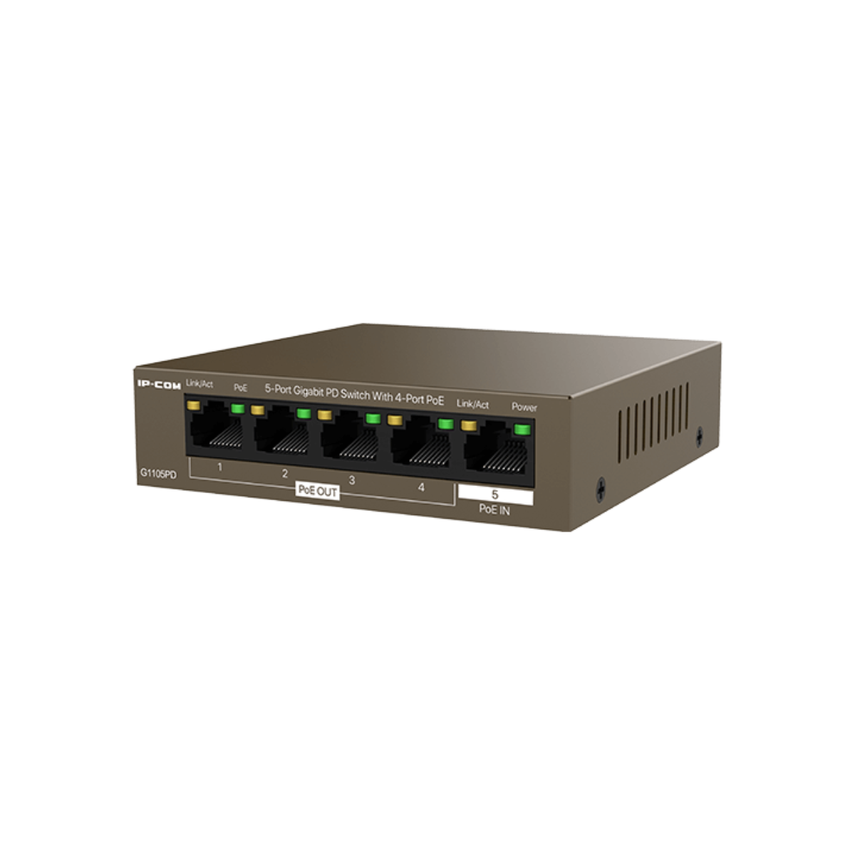 SWITCH IP-COM G1105PD 4 PORTAS POE 10/100/1000 BOX I - GPJ