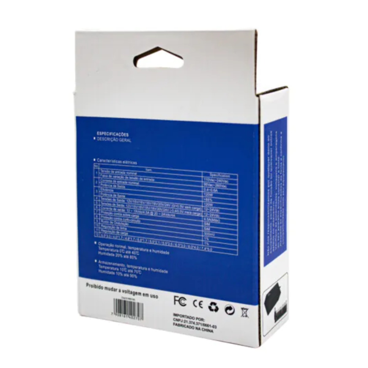 FONTE UNIVERSAL PARA NOTEBOOK KNUP C/ 9 PLUG KP-RR100 120W BOX - GPJ