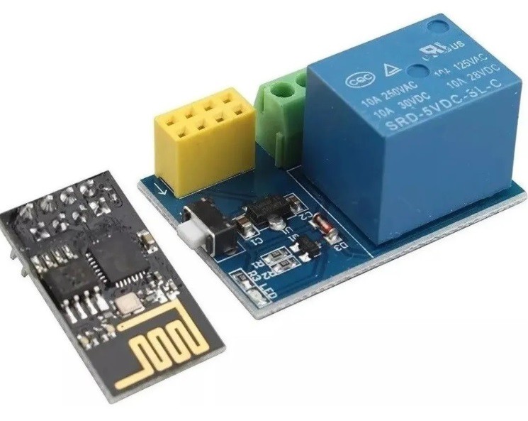 Módulo Adaptador com Relê e Módulo WIFI ESP8266 ESP-01 - ACEPIC Tecnologia