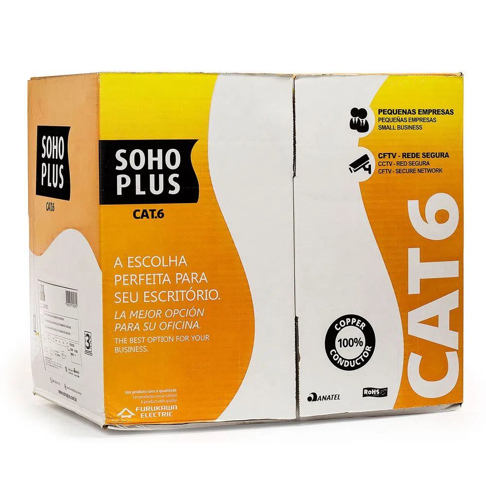 Cabo De Rede Cat6 Furukawa Soho Plus Montado Por Metro/ 93 METROS ...