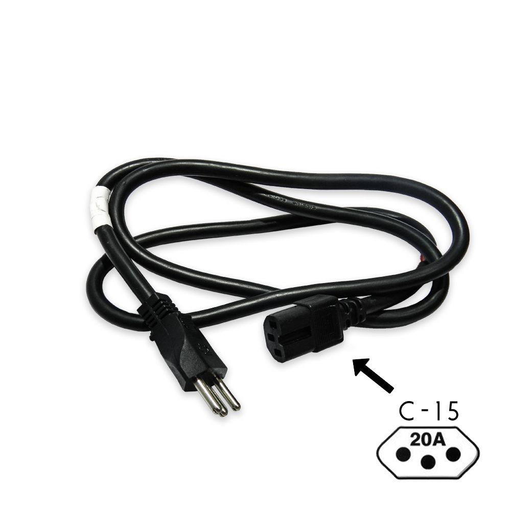 Cabo C15 Novo Padrão 3x2,5mm 1,80m 20A fio - Conexão sem limites