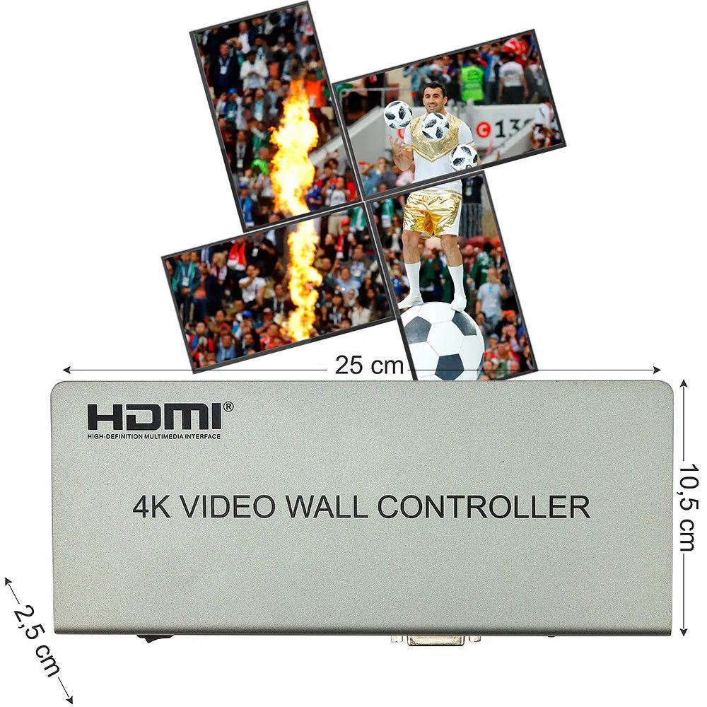 Vídeo Wall Controller 2x2 4 portas entra 4k - JCINFRA - Conexão sem limites