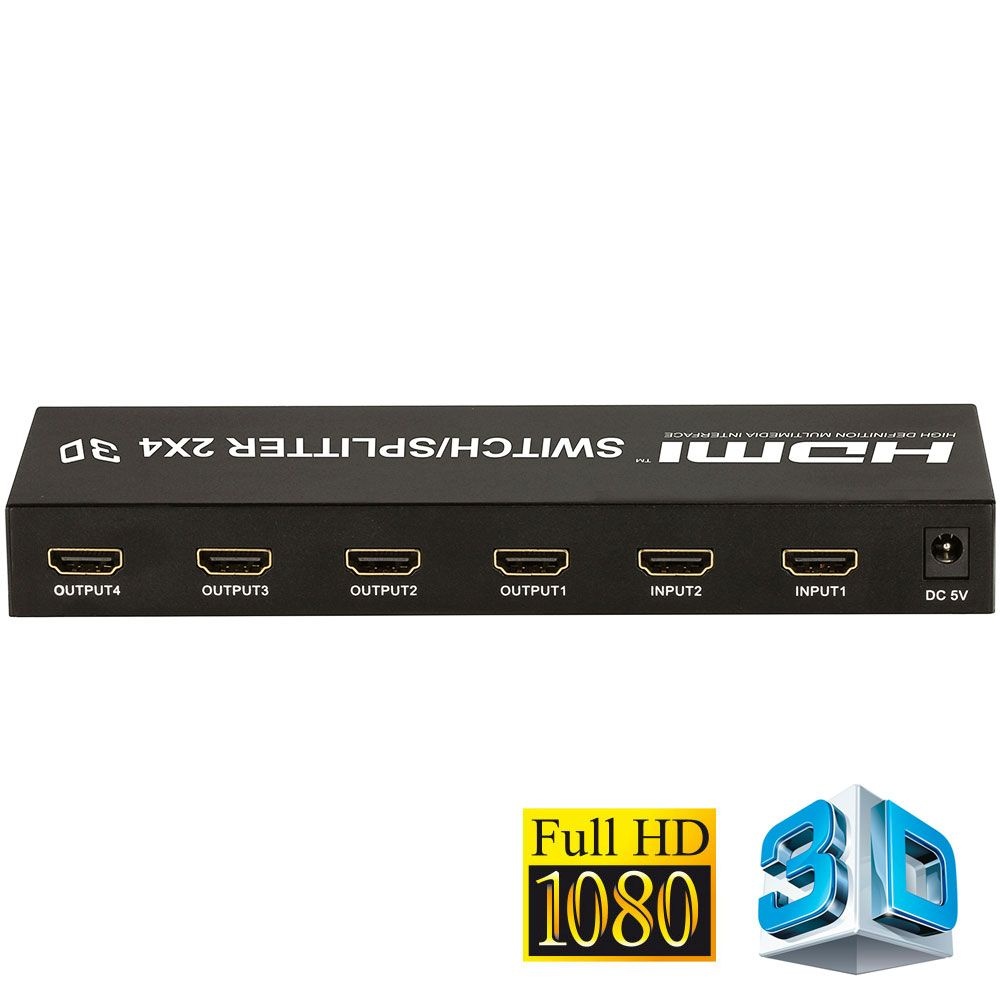 Switch/splitter Matrix 2x4 Hdmi 2.0 3d Full Hd - Ion Cabos