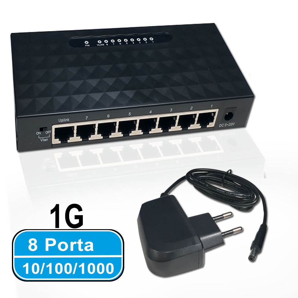Switch de rede 8 portas Gigabit - Ion Cabos