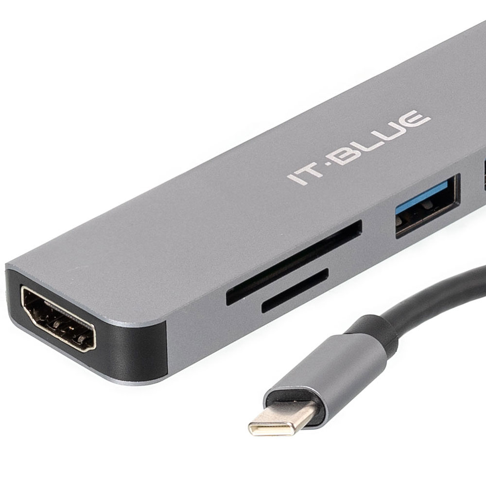 Hub USB-C 6 em 1: Conectividade Total - LE4137 - Ion Cabos