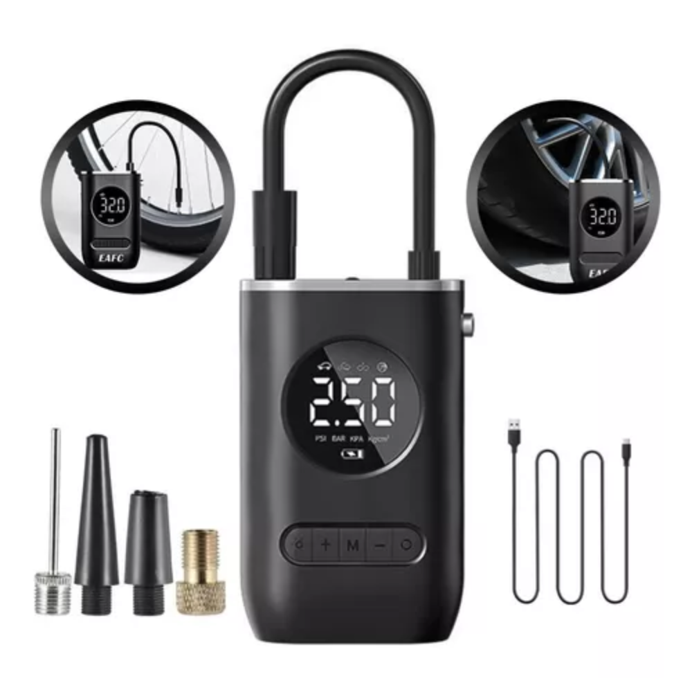 Compressor de Ar Digital Portátil Recarregável 150psi - Ion Cabos