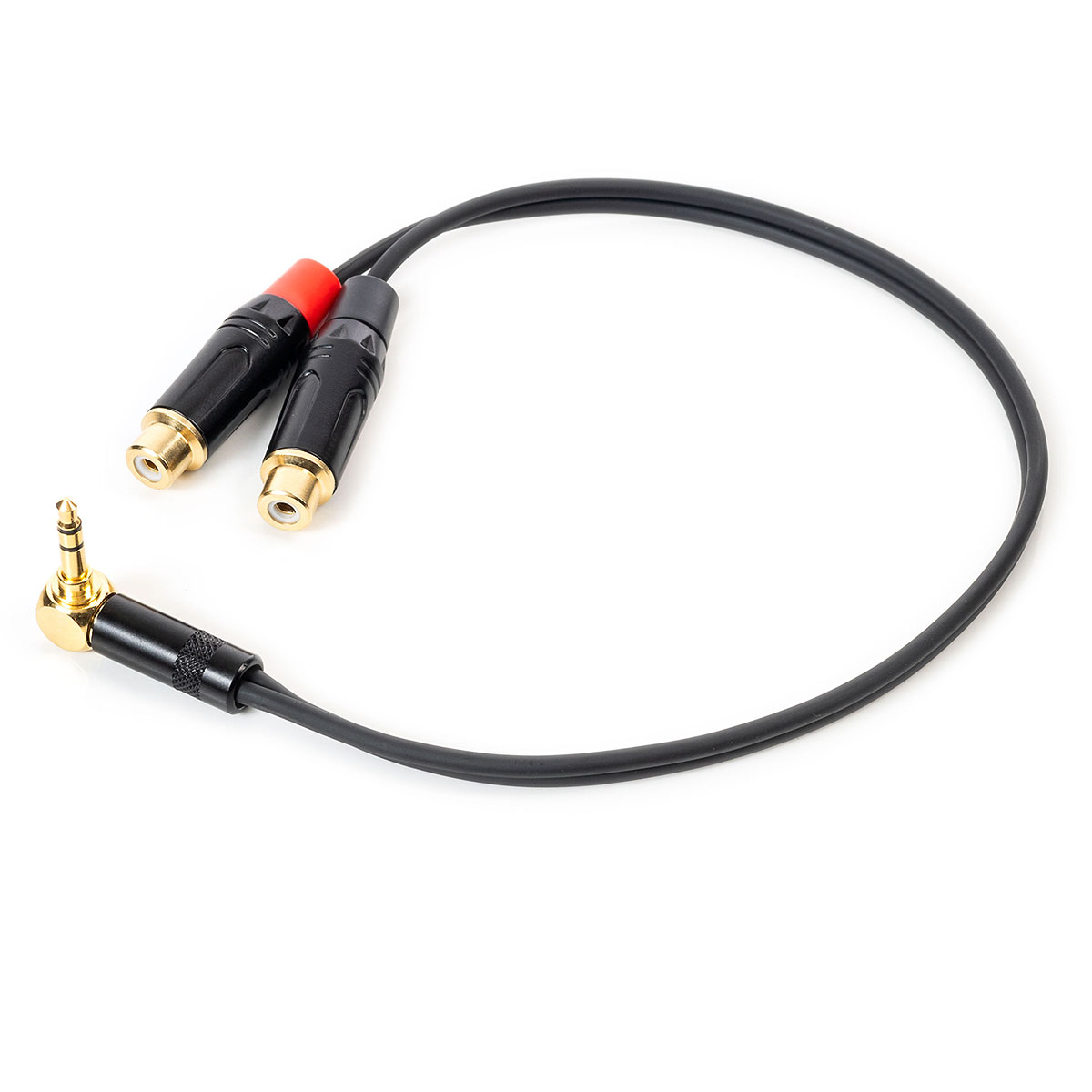 Adaptador P2 L (90 graus) para 2 RCA fêmea - Ion Cabos