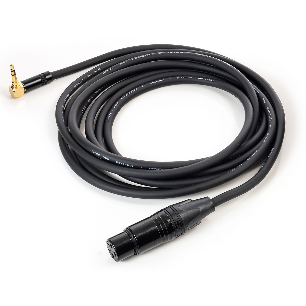 Cabo P2 L (90 graus) XLR Fêmea TBlack - 10 metros - Ion Cabos