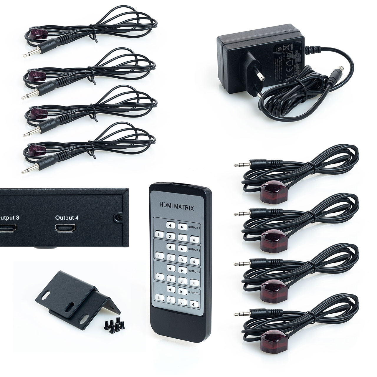 Matrix HDMI 4x4 2.0 Com Controle Remoto e IR - Ion Cabos