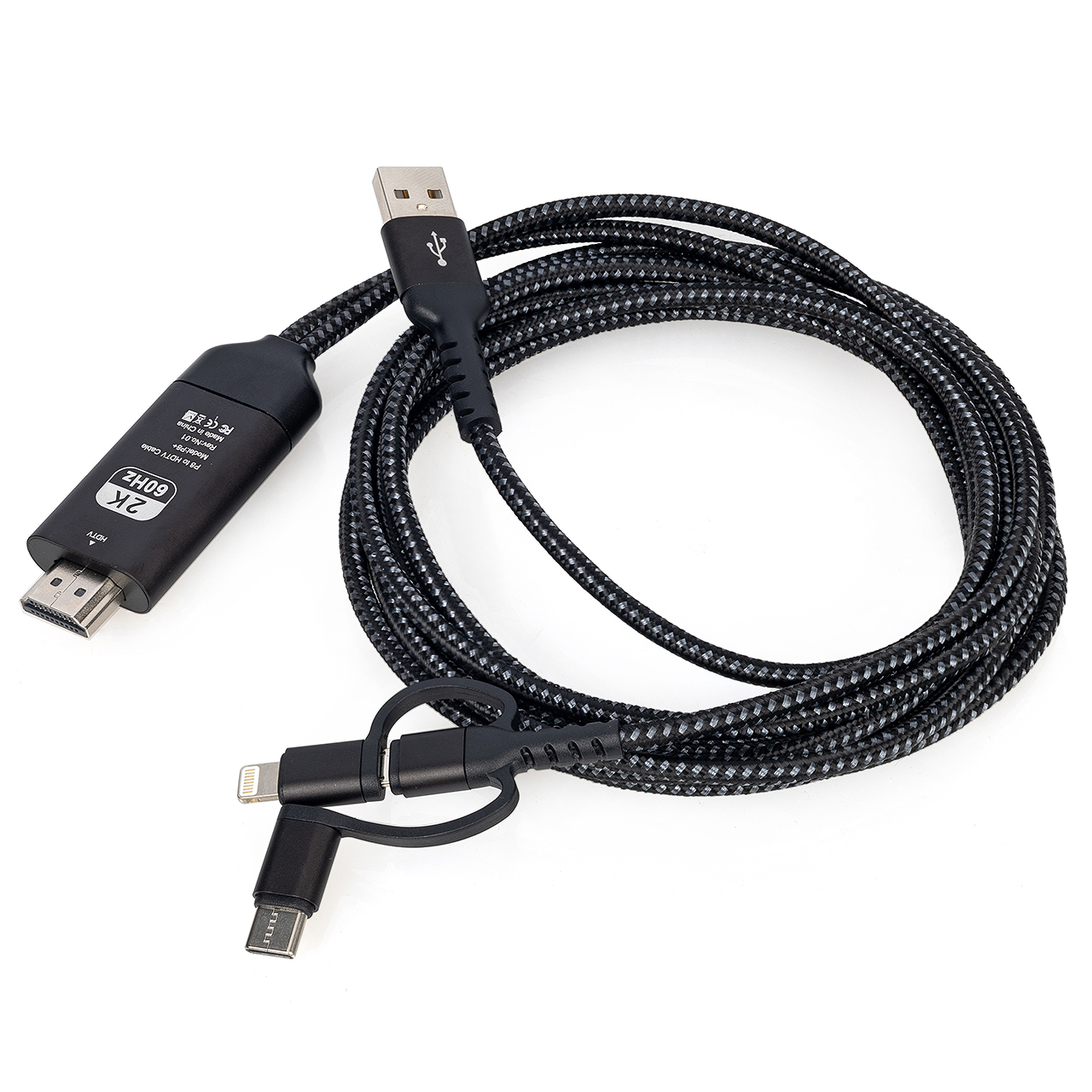 Cabo HDMI 3 em 1 Tipo-C, Lightning e V8, Projetor - Ion Cabos